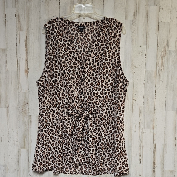 torrid | Tops | Torrid Animal Print Tie Front Blouse | Poshmark